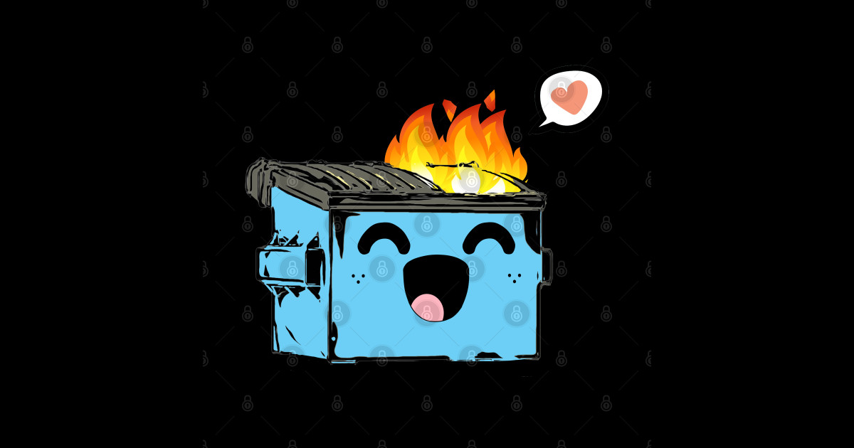 Kawaii Cute Dumpster Fire Love - Cute Kawaii Dumpster Fire - Sticker ...
