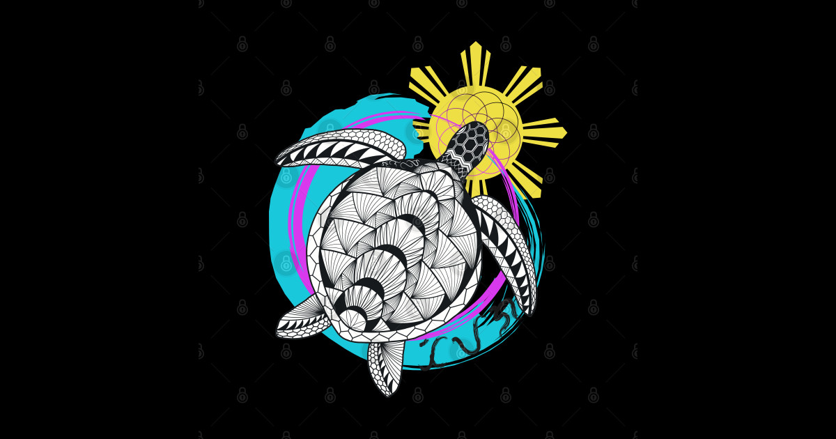 Tribal line Art Turtle / Baybayin word Tiyaga (Perseverance ...