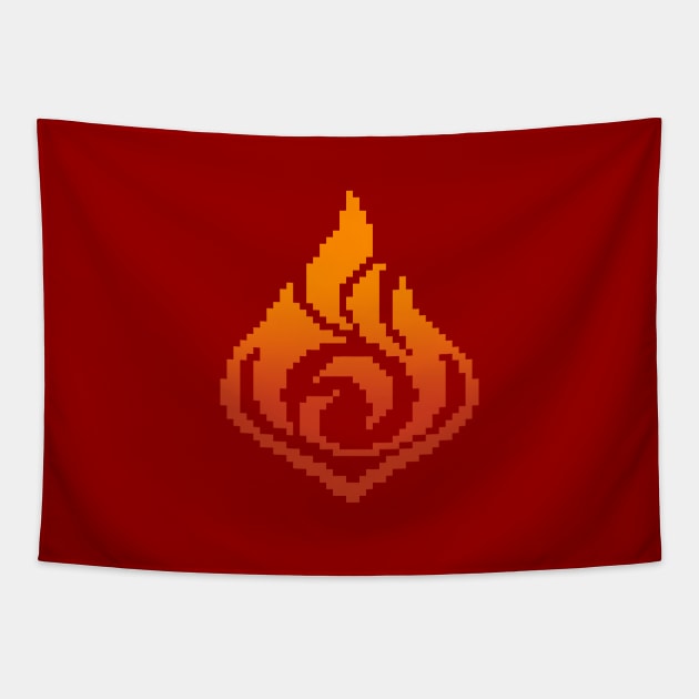 Pyro Elements Genshin Impact Pixel Art - Genshin Impact - Tapestry ...