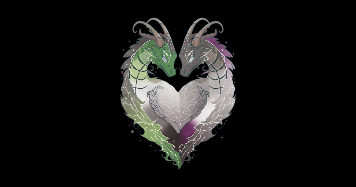 Aromantic Asexual Aroace Dragons LGBT Pride Flag - Aroace - Sticker ...