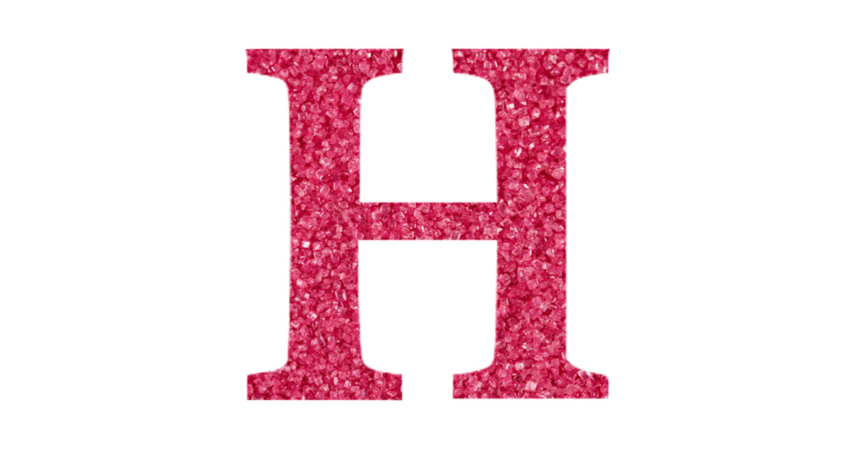 The Letter H Pink Design - Sticker - T-Shirt | TeePublic