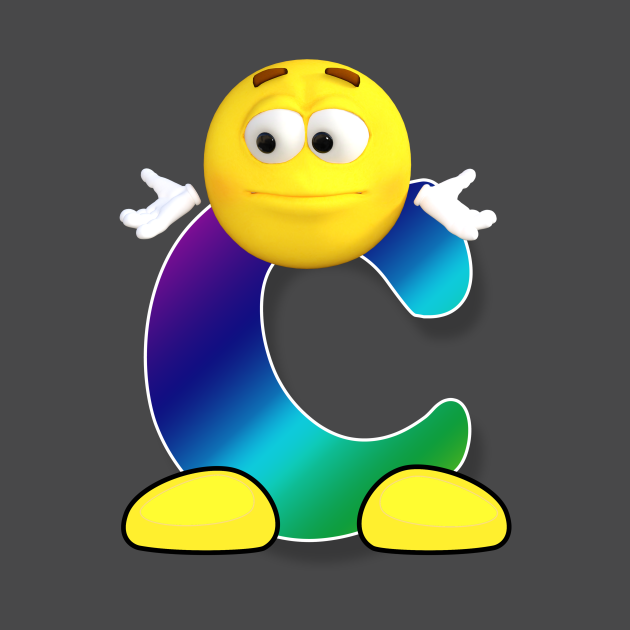 Letter C Alphabet Smiley Monogram Face Emoji Shirt for Men Women Kids ...