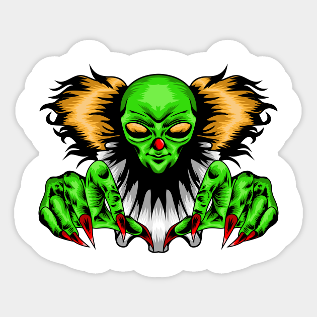 The Alien Clown - Alien - Sticker | TeePublic
