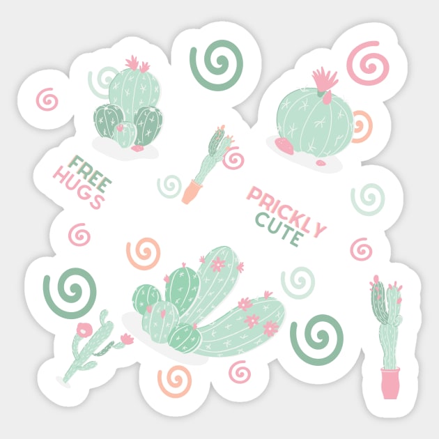 Prickly Cute - Cactus - Sticker | TeePublic