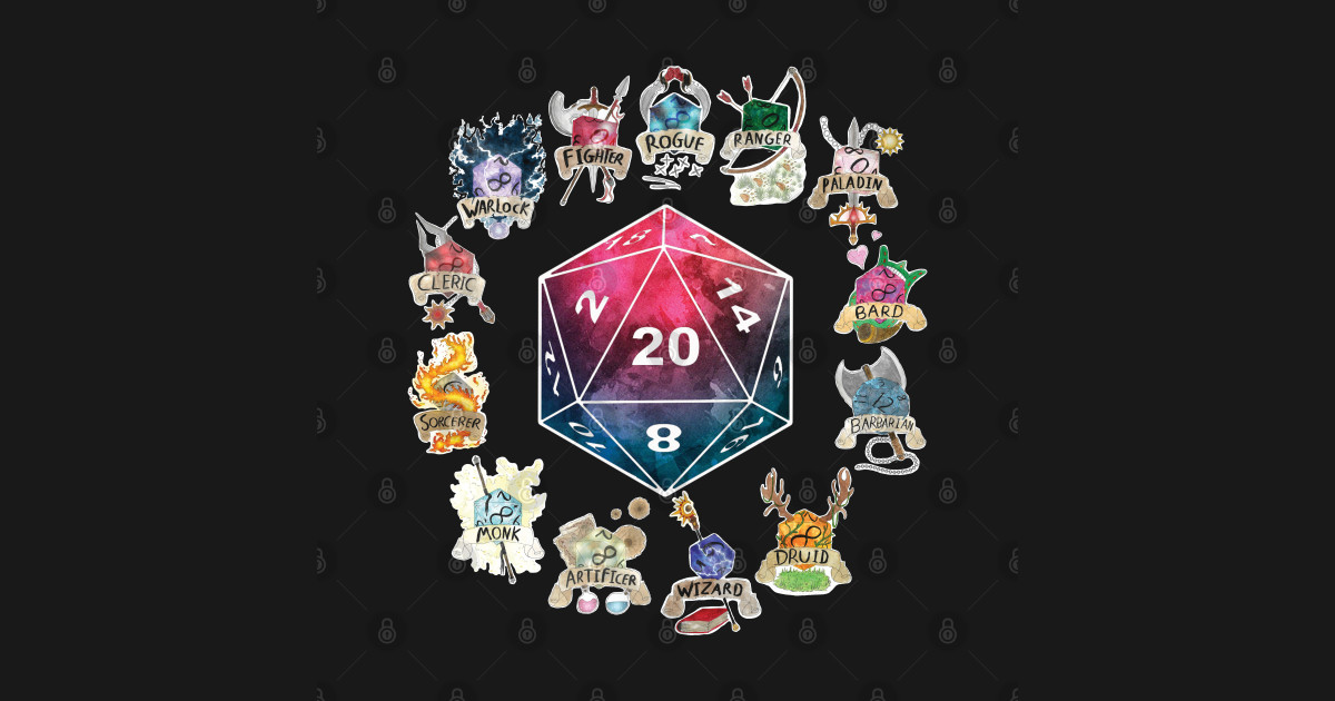 D&D D20 Class T Shirt - Dungeons And Dragons - T-Shirt | TeePublic