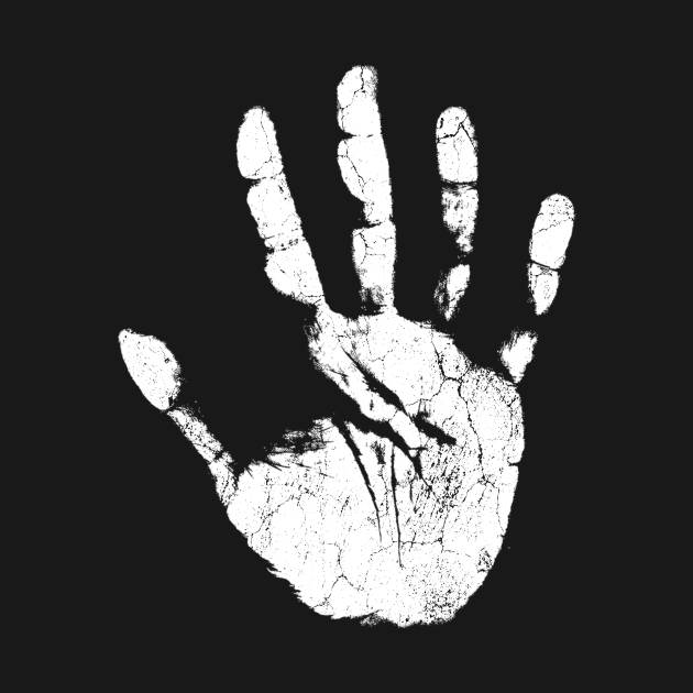 White Hand Print - Hand - Long Sleeve T-Shirt | TeePublic