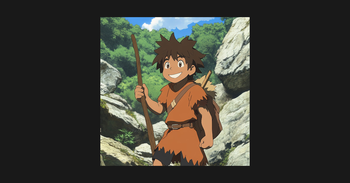 Caveman | Anime style - Caveman - T-Shirt | TeePublic