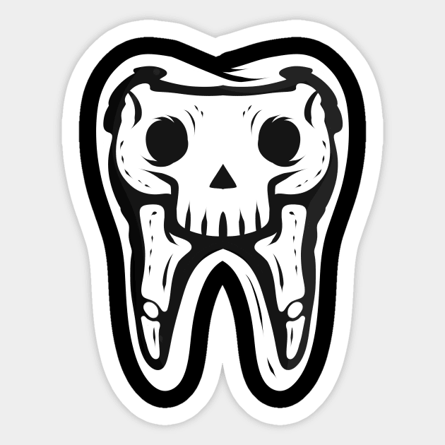 Skeleton Tooth For Dentist On Halloween - Halloween - Sticker | TeePublic
