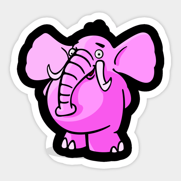 Pink elephant - Character - Sticker | TeePublic
