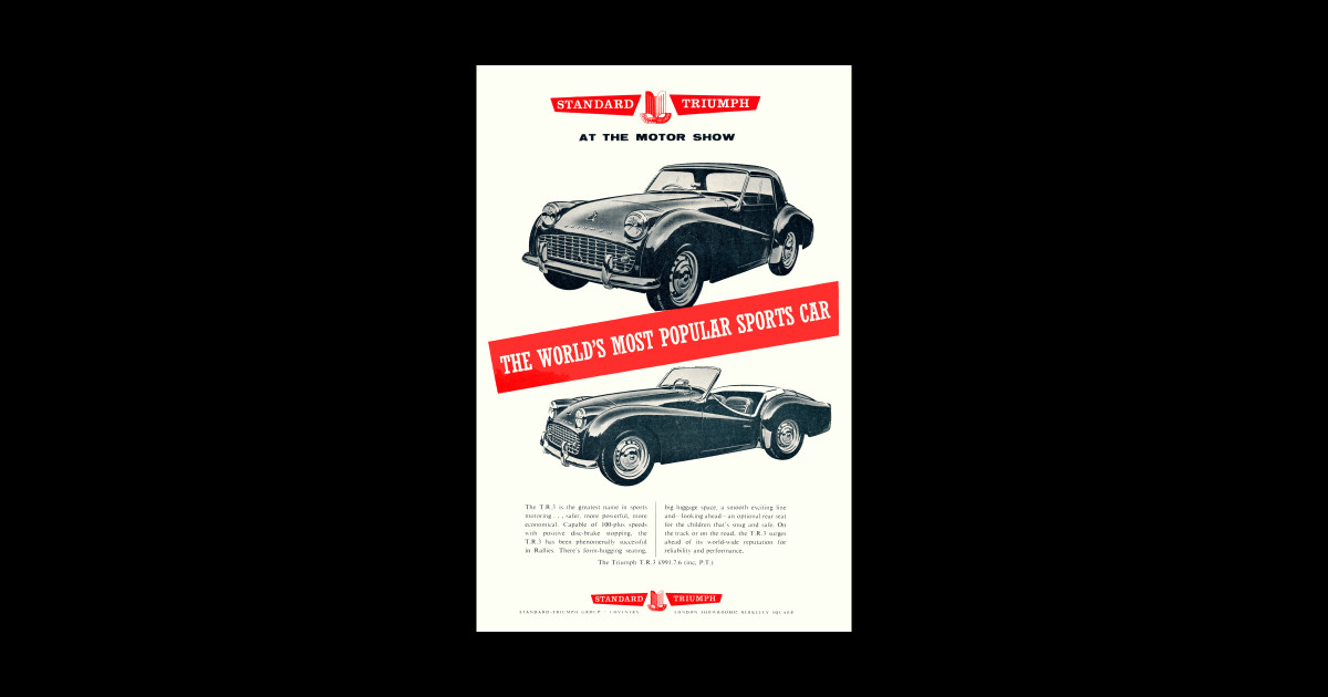 A vintage Triumph TR3 advert - Triumph - Sticker | TeePublic