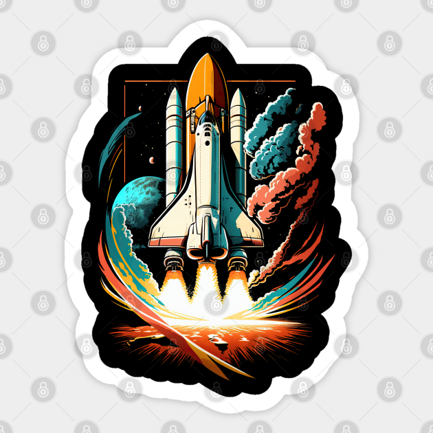 NASA Space Shuttle Launch - Space Shuttle Launch - Sticker | TeePublic