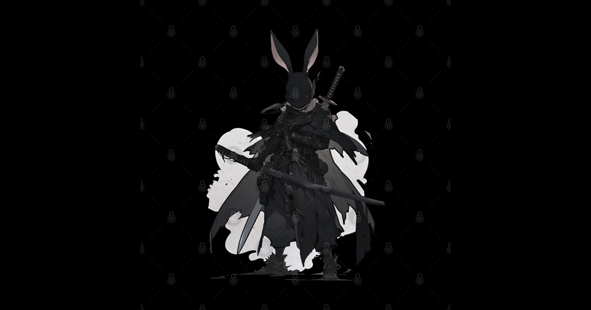 Black Rabbit Swordsman of Inle - Black Rabbit - Posters and Art Prints ...