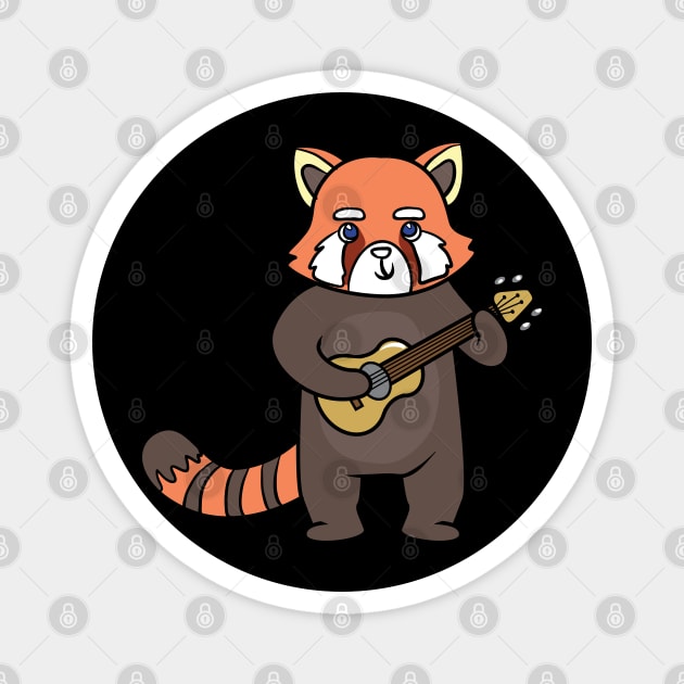 red panda playing guitar