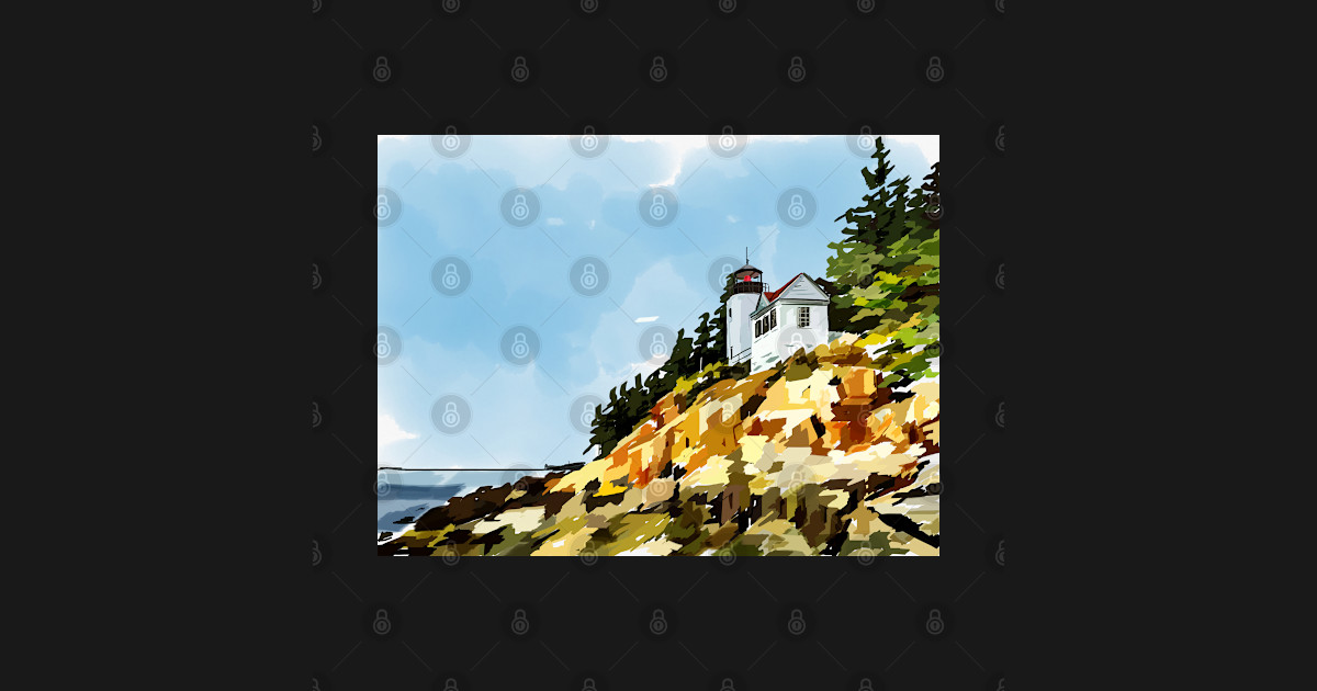 Acadia Lighthouse - Bar Harbor - T-Shirt | TeePublic
