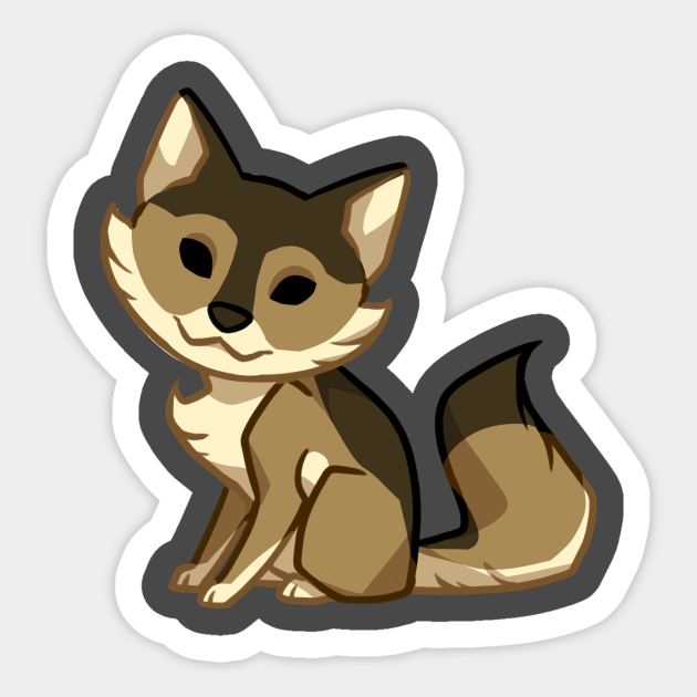Adorable brown chibi wolf design - Wolf - Sticker | TeePublic