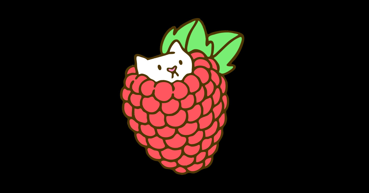 Raspberry Kitten - Cute Cat - Sticker | TeePublic