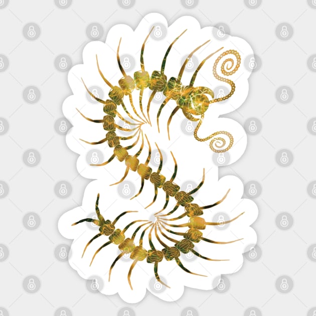 Electric Yellow Centipede - Centipede - Sticker | TeePublic