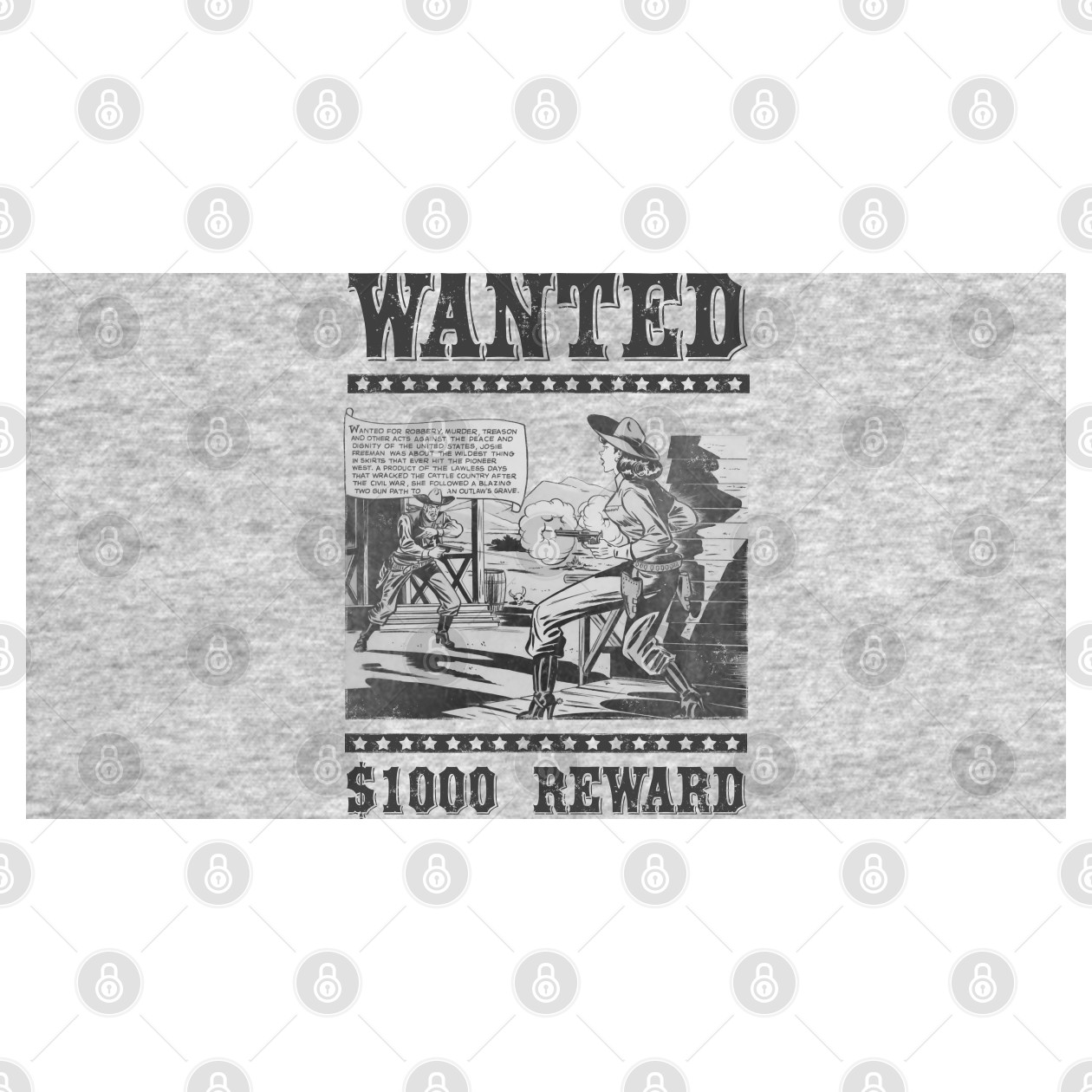 Wild West Retro Cowgirl Comic Book Wanted Poster - Wild West - T-Shirt ...