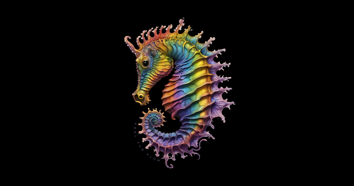 Curious Rainbow Seahorse fantastic creature design - Seahorse Design ...