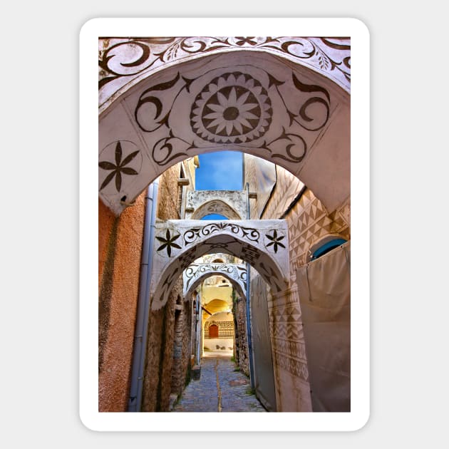 Pyrgi, the "painted" village - Chios island - Greece - Sticker | TeePublic