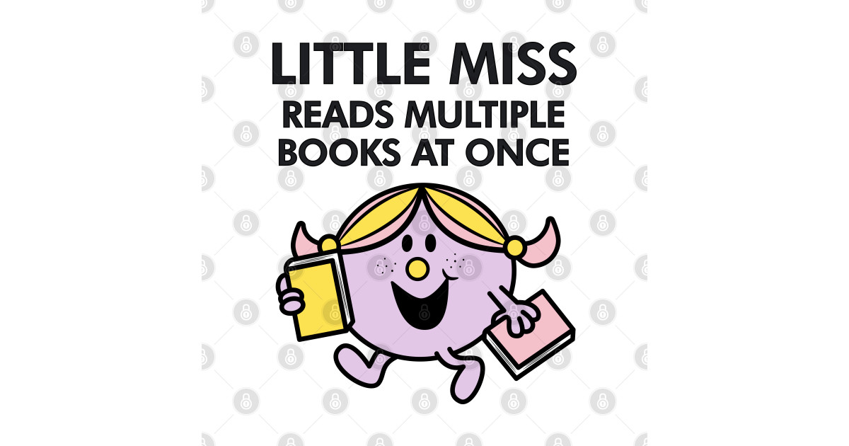 little miss reads multiple books at once - Book - T-Shirt | TeePublic