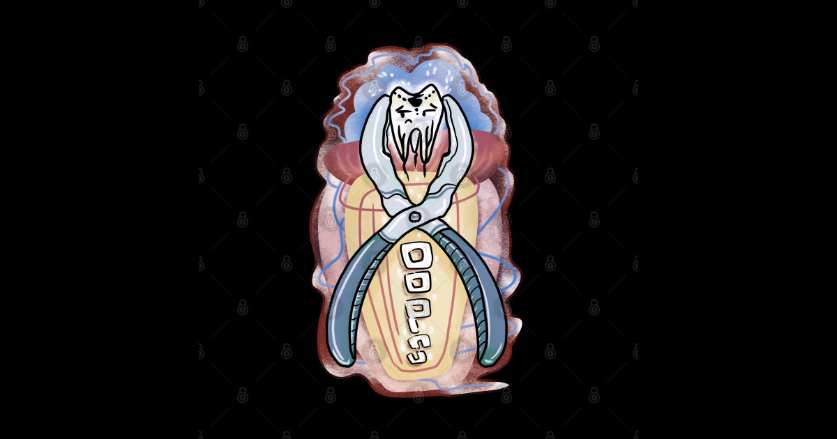 tooth extraction at the dentist - Tooth - Sticker | TeePublic
