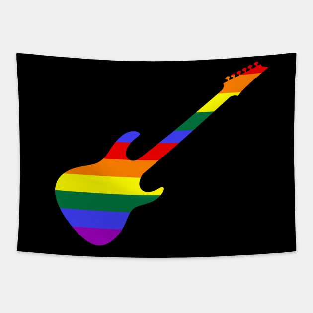 Rainbow Electric Guitar LGBTQ Pride Colors - Electric Guitar - Tapestry ...