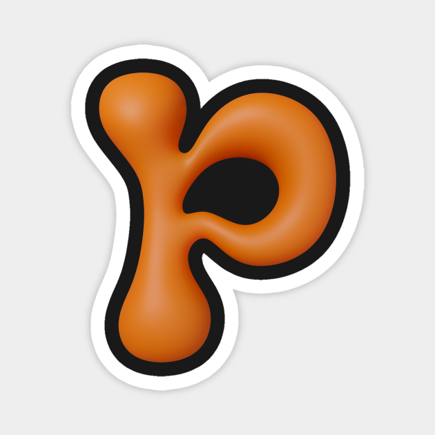 Liquid Type Letter P - 3d - Magnet | TeePublic