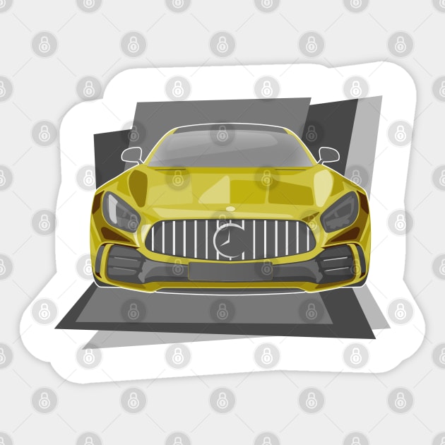 Sports Car Artwork - Car - Sticker | TeePublic