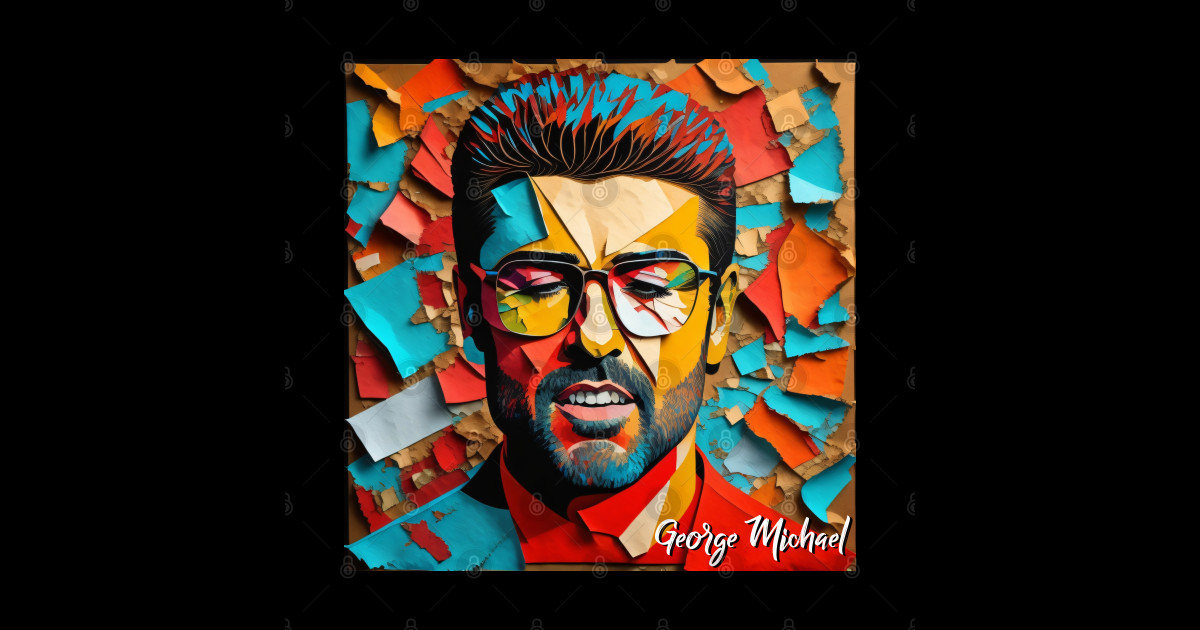 George Michael // Paper Art - George Michael - Sticker | TeePublic