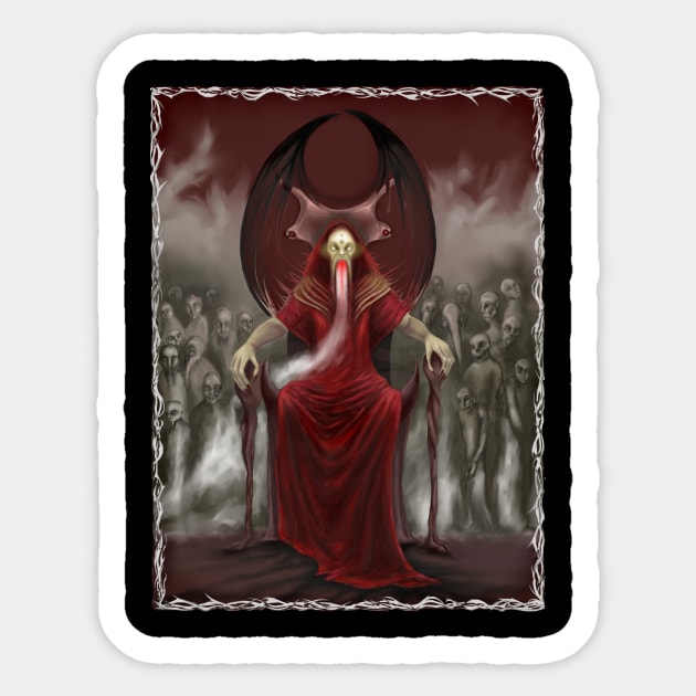 Blood Reign (wh border) by Justyna Koziczak - Demonic Art - Sticker ...