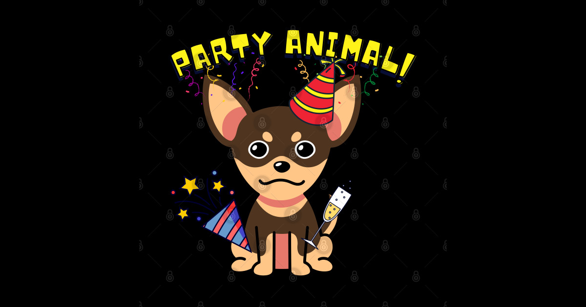 Party Animal - small dog - Party Animal Funny - Sticker | TeePublic