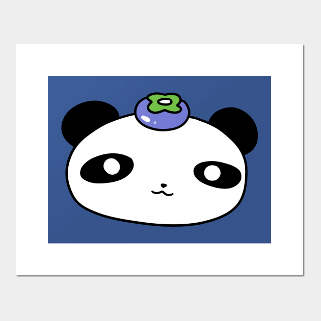Blueberry Panda Face - Panda - Posters and Art Prints | TeePublic