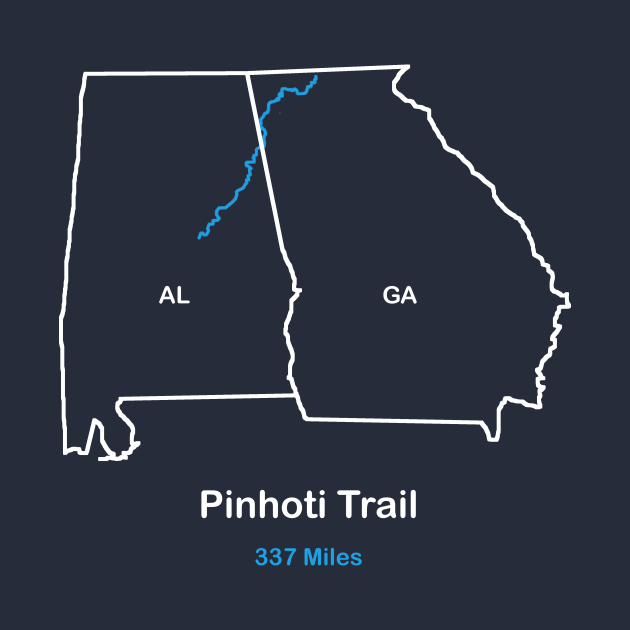 Route Map of the Pinhoti Trail - Hiking Trails - Kids T-Shirt | TeePublic