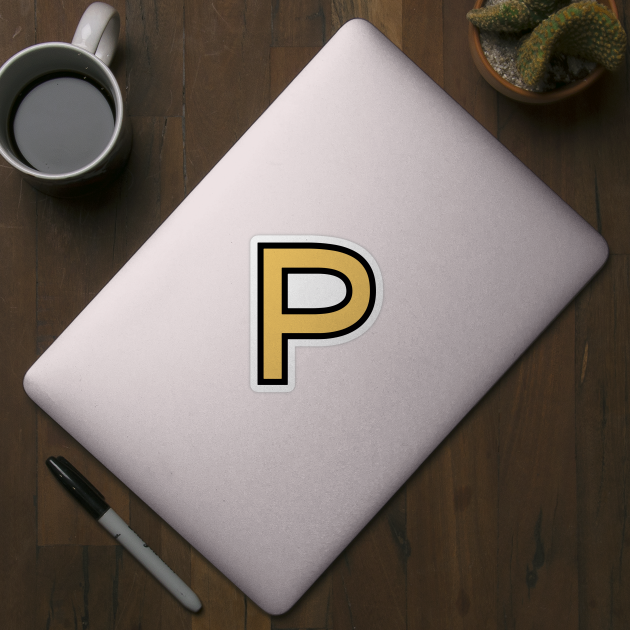 Funky Yellow Letter P - Monogram P - Sticker | TeePublic