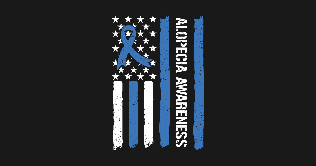 Alopecia Awareness Month American Flag Ribbon - Alopecia Awareness ...