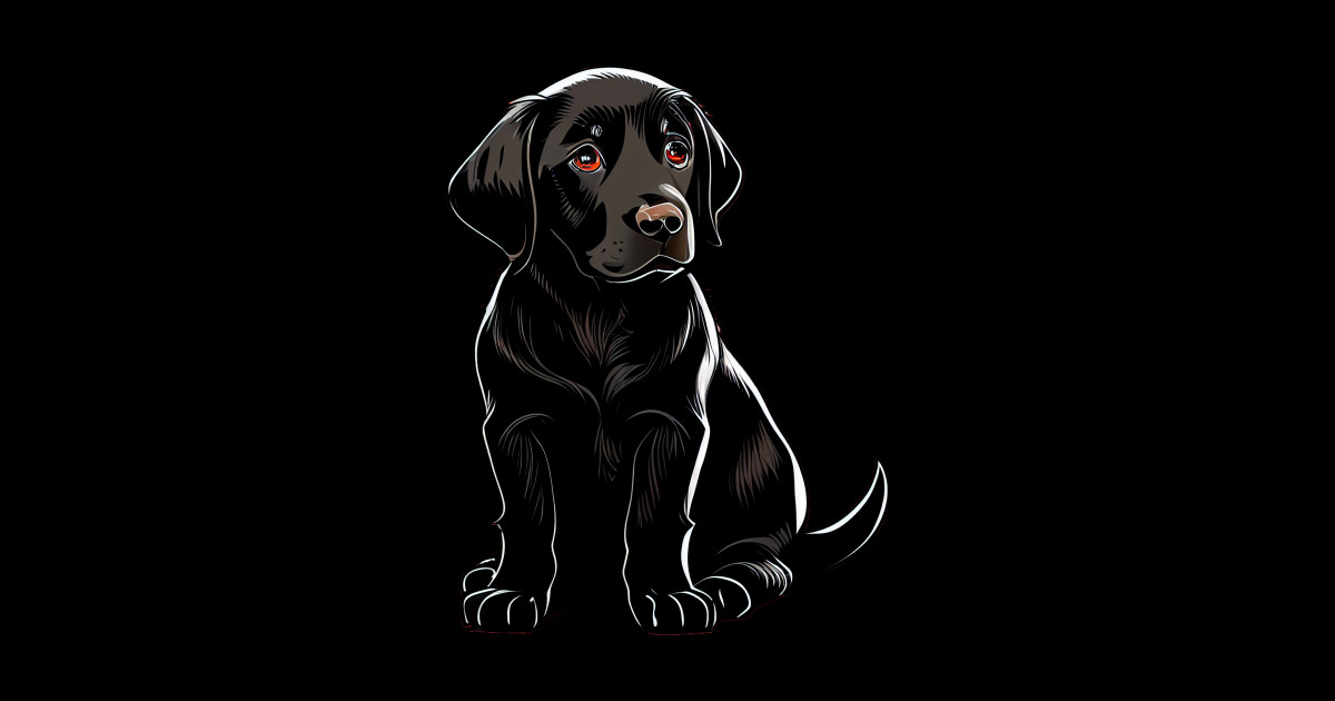 Cute black labrador puppy - Labrador Puppy - T-Shirt | TeePublic