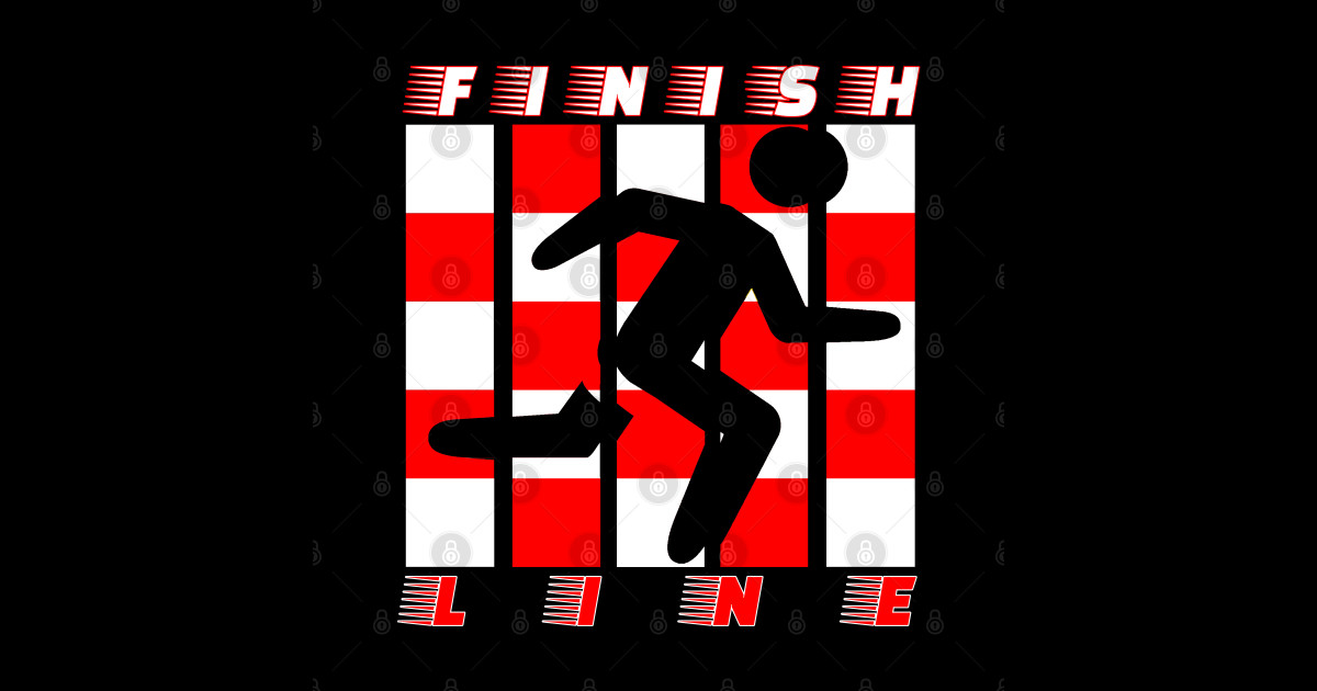 Finish Line Red & White- Fitness - Finish Line - Sticker | TeePublic