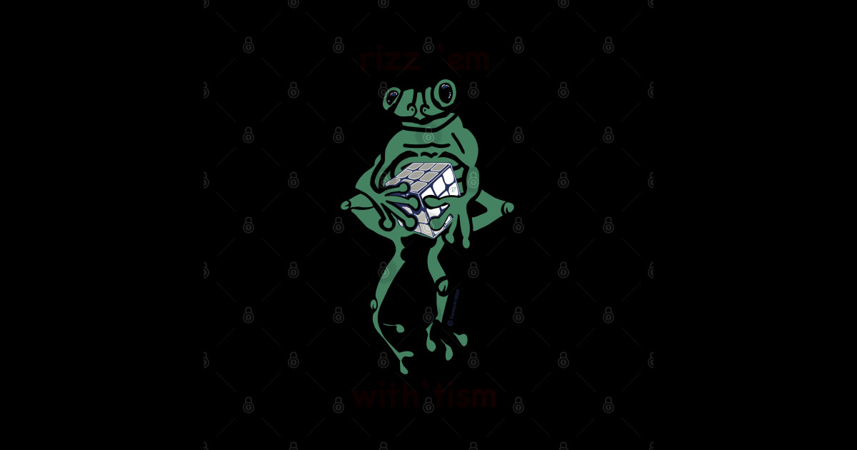 Rizz Em Green Frog - Rizz Froggy - Sticker | TeePublic