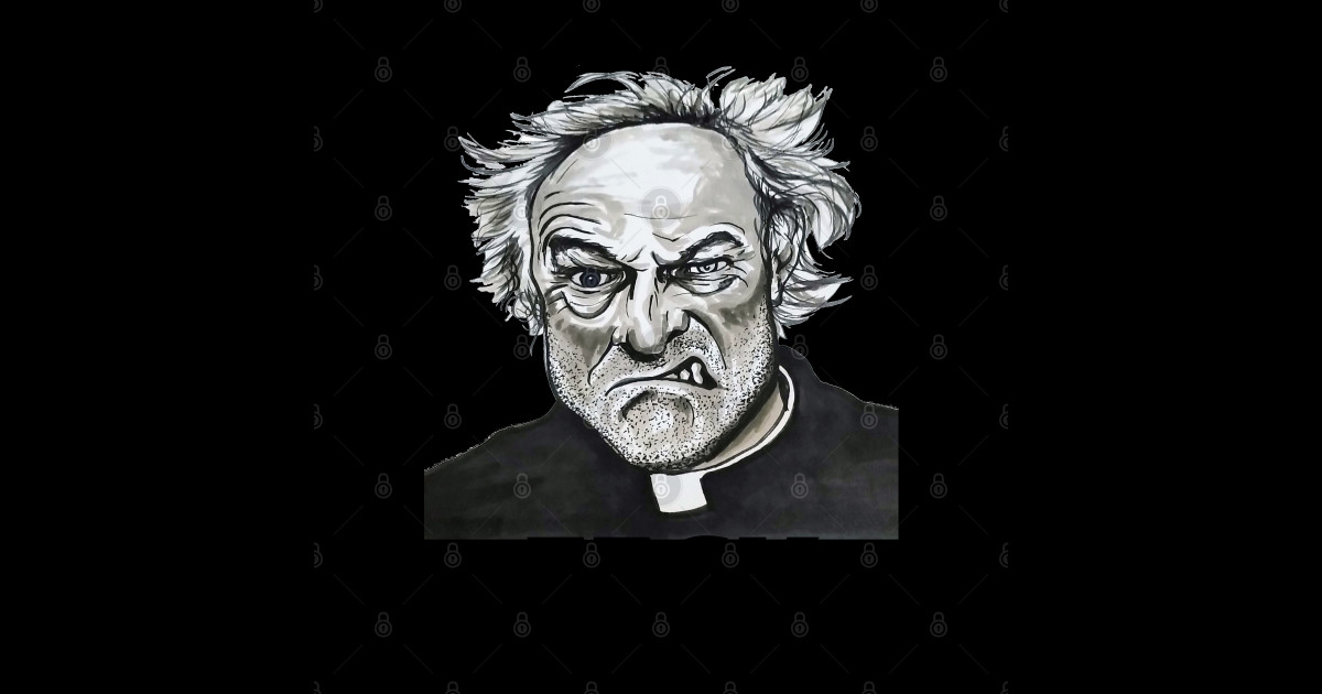 Illustration of Father Jack - Father Ted - Sticker | TeePublic