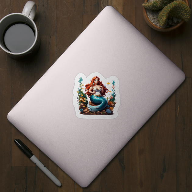 Pretty plus Size Mermaid - Plus Size - Sticker | TeePublic