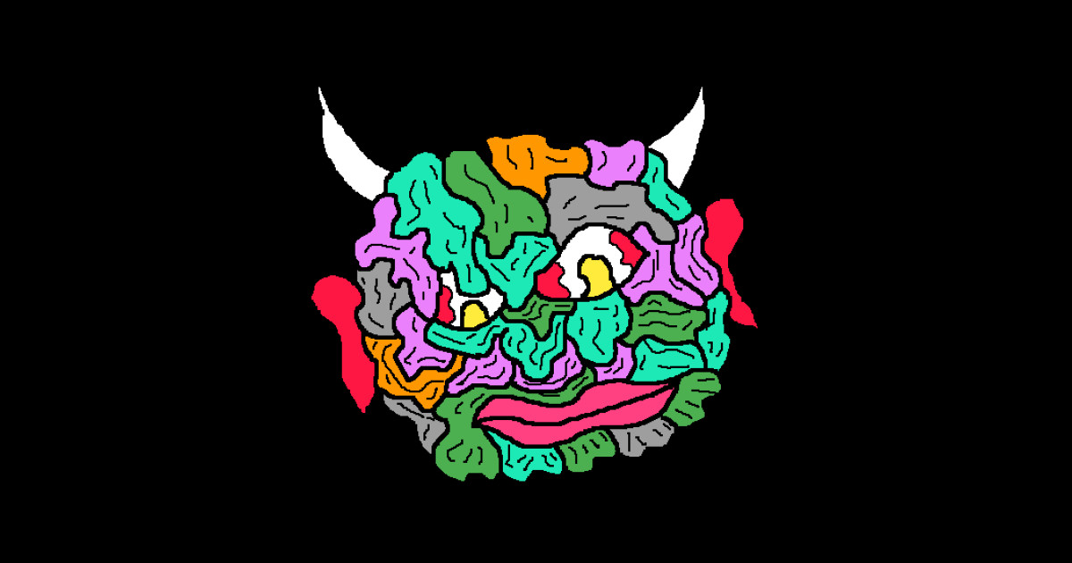 pixel art puffy ugly demon horror - Pixel Art - Sticker | TeePublic