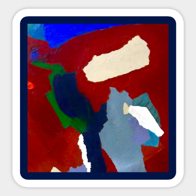 Collaged Abstract Paint - Abstract Painting - Sticker | TeePublic