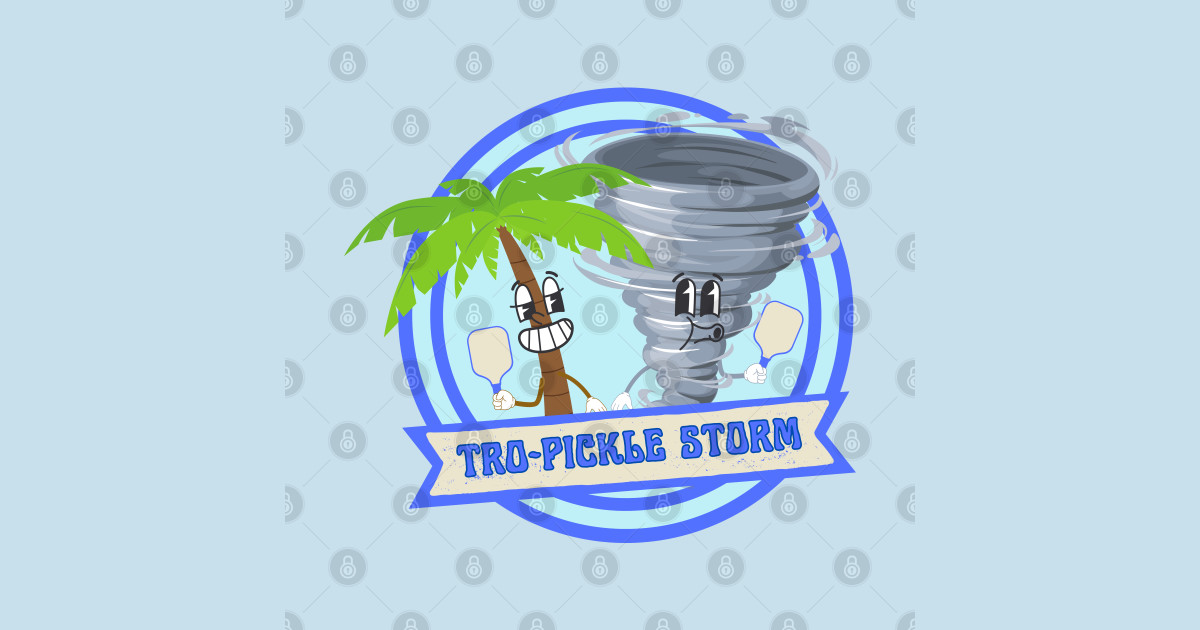 Tournament Tee-Front Design-Tro-Pickle Storm - Pickleball - T-Shirt ...