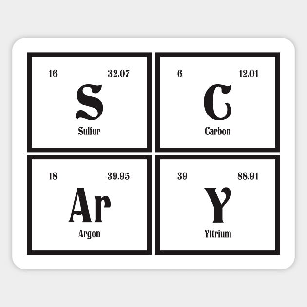 Scary | Periodic Table of Elements - Scary Periodic Table - Sticker ...