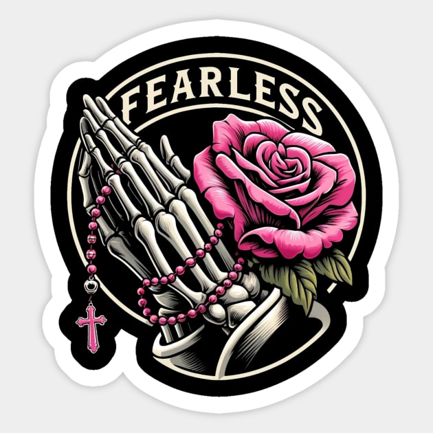 Fearless Faith - Skeleton Hands Praying - Sticker | TeePublic