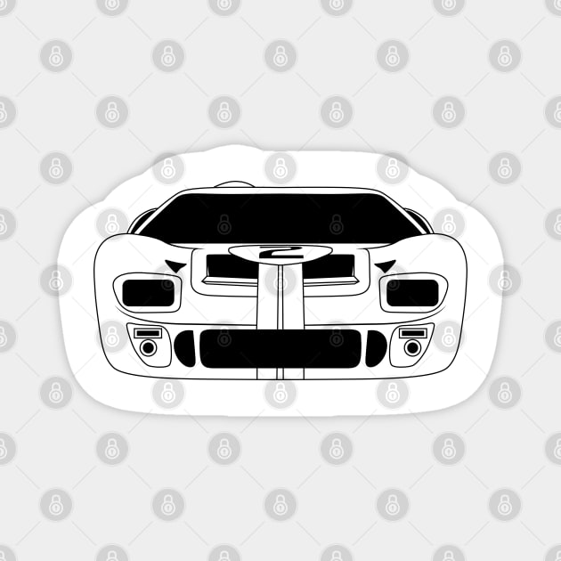 Ford GT40 Black Outline - Car - Magnet | TeePublic
