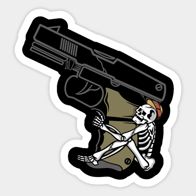 Gun and skull - Gun - Sticker | TeePublic