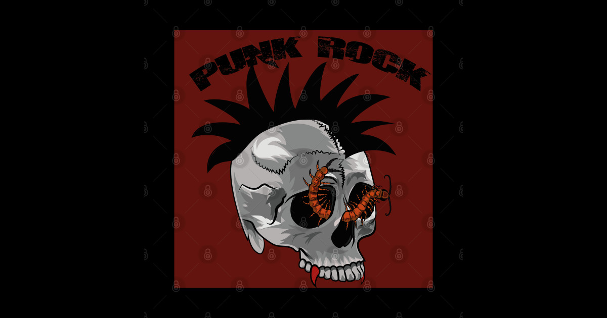 Punk Skull - Rock And Roller - Sticker | TeePublic