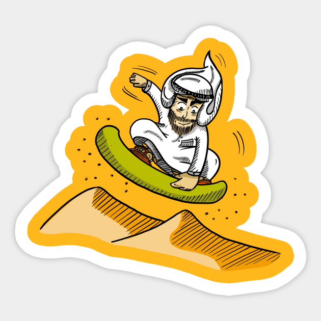 Sand Boarding - Arabic Culture - Sandboarding - Sticker | TeePublic